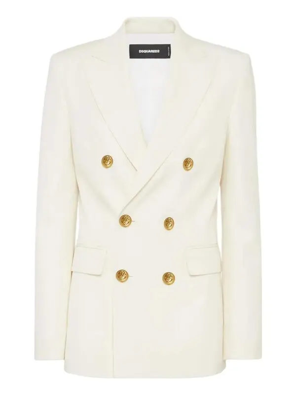 Dsquared2 Double-breasted Peak Lapel Blazer - Off White