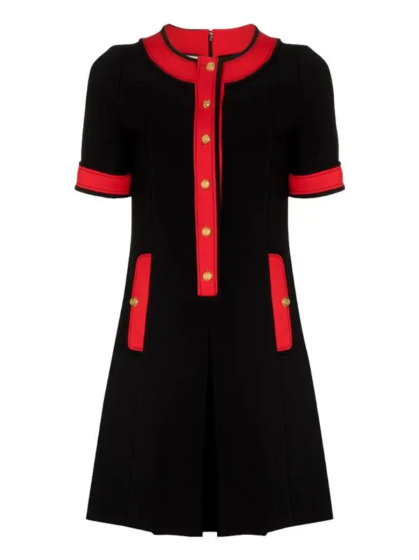 Gucci Contrast Trim Mini Shift Dress - No