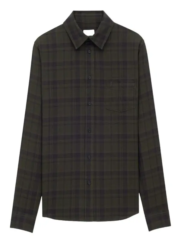 Saint Laurent Cassandre Checked Shirt - Black