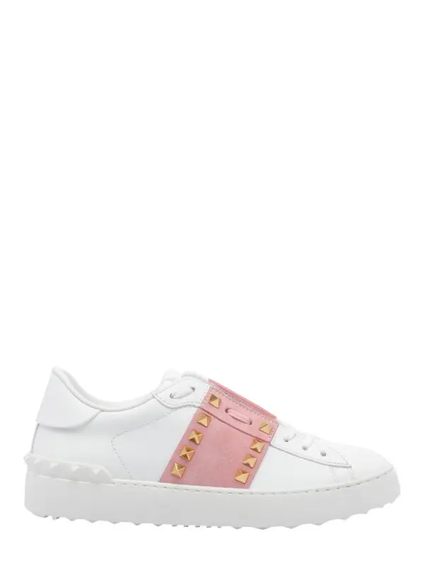Valentino Garavani Stud-embellished Lace-up Sneakers - White