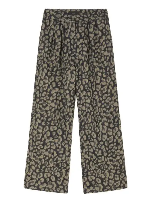 Alanui Seattle Pleated Leopard-print Jeans - Ardesia-dark Dust