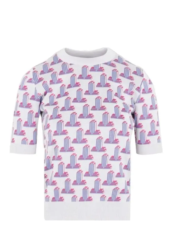 LANVIN Pattern Knitted T-shirt - White
