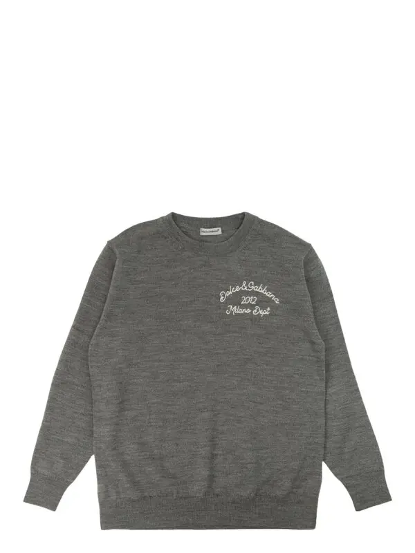 Dolce & Gabbana Embroidered Wool Jumper - Grey