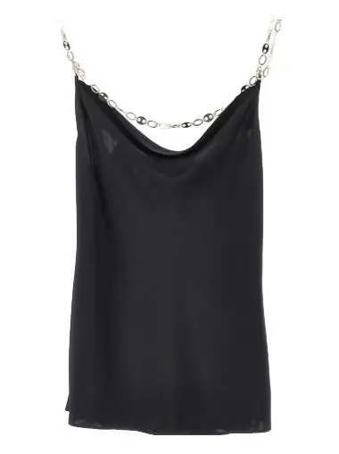 Rabanne Chain Strap Draped Top - Black