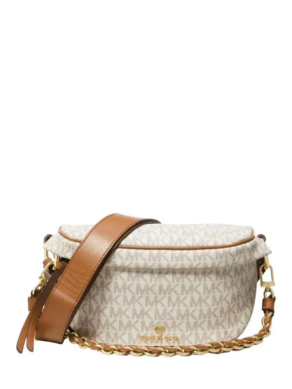 Michael Kors Slater Logo Print Belt Bag - Nude
