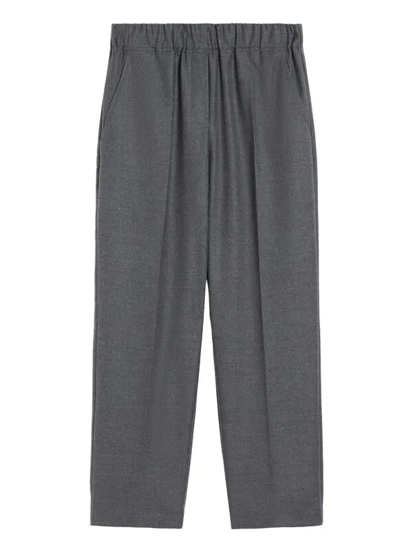 Max Mara Wool Flannel Trousers - Medium Gray