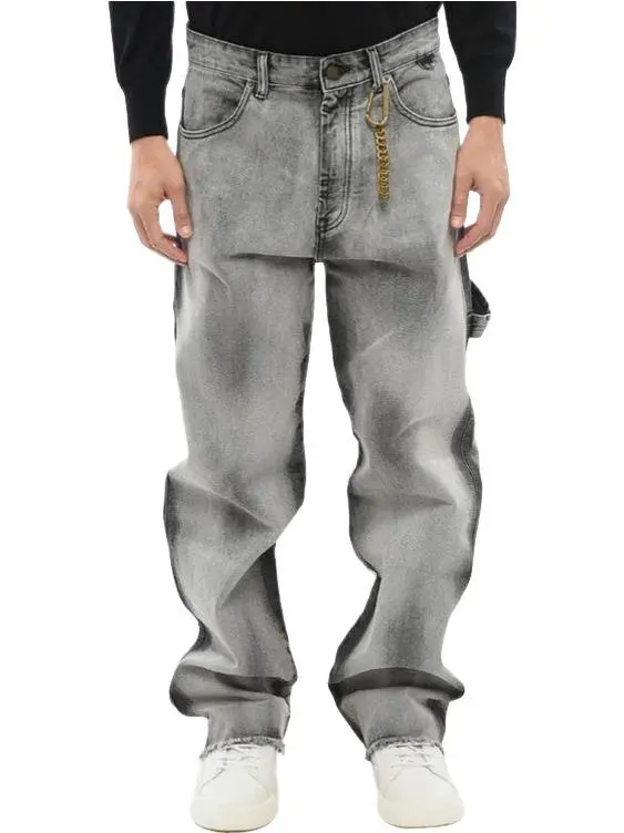 DARKPARK Straight Leg Jeans With Hammer Loops - Gray