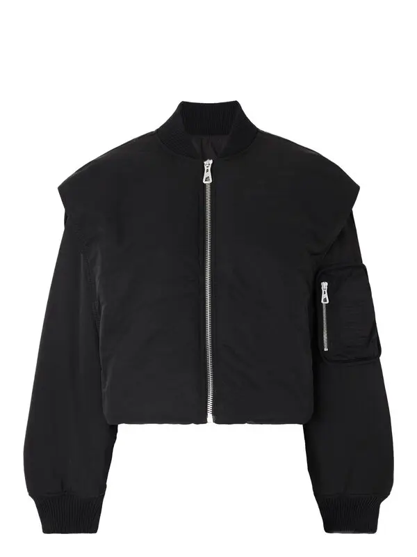 JEAN PAUL GAULTIER Oversized Hooded Shell Bomber Jacket - Black