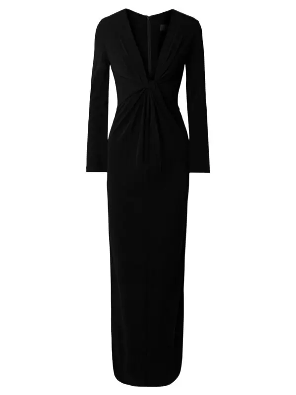 NILI LOTAN Tavi Twist-front Jersey Gown - Black