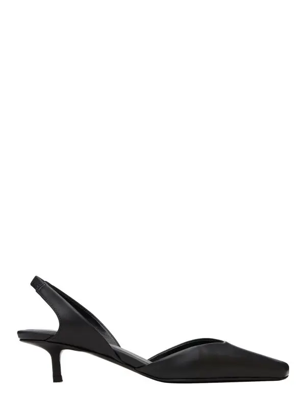 Loulou De Saison Akila Leather Slingback Pumps - Black