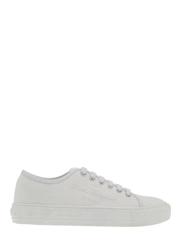 FERRAGAMO Logo Embossed Low-top Sneakers - White