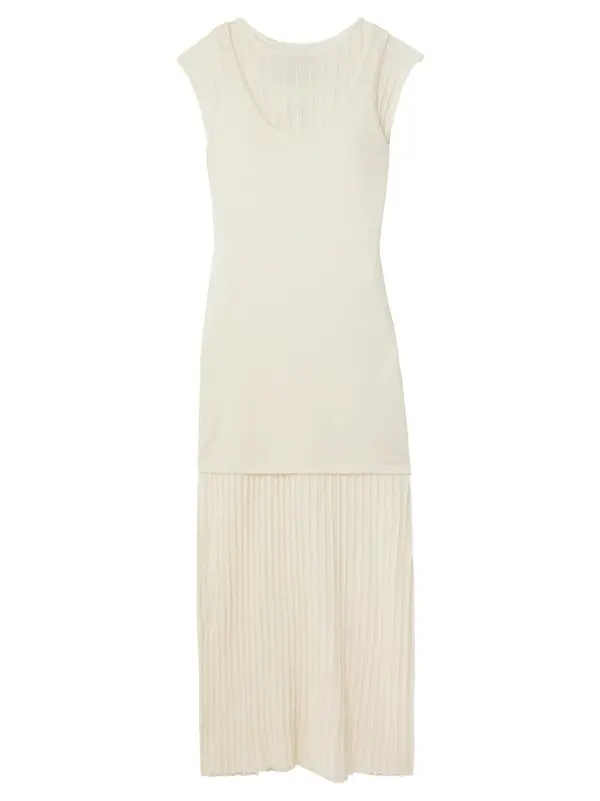 Loulou De Saison Ada Ribbed Knit Midi Dress - Ivory
