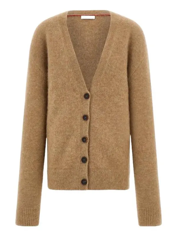 FERRAGAMO Knitted V-neck Cardigan - Nude
