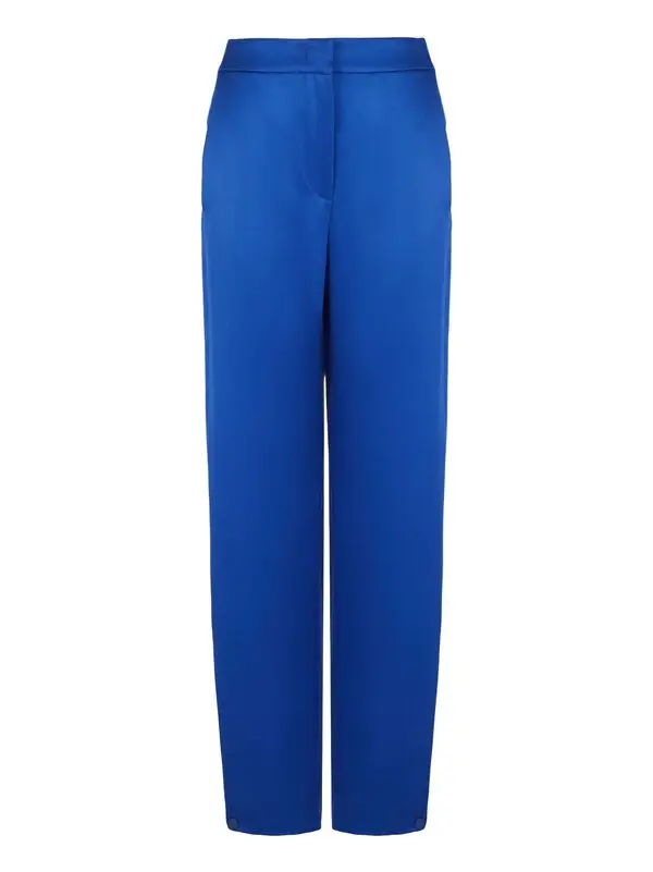 Giorgio Armani Elasticated Waist Satin Trousers - Blue
