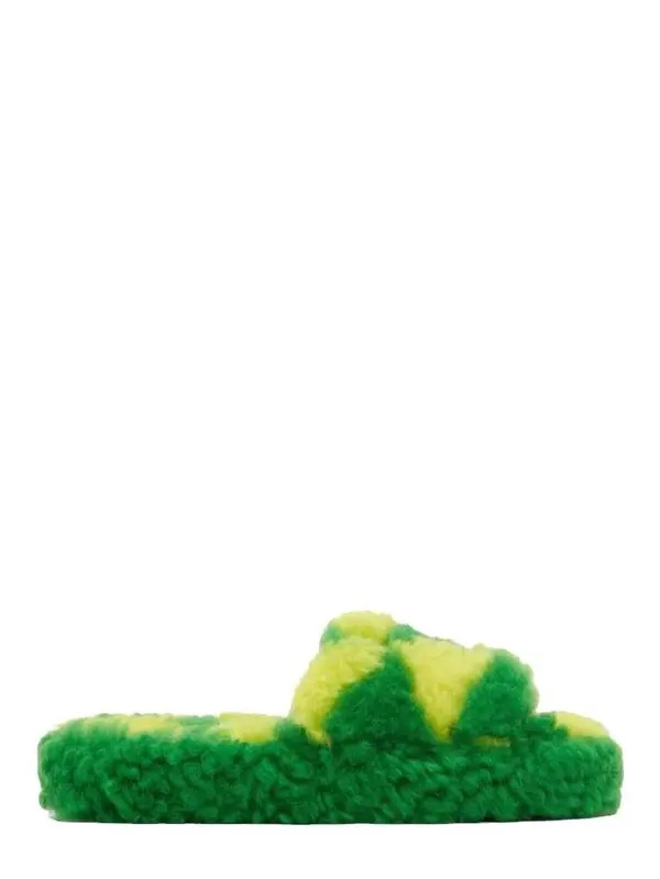 Bottega Veneta Tie-dye Shearling Slides - Green