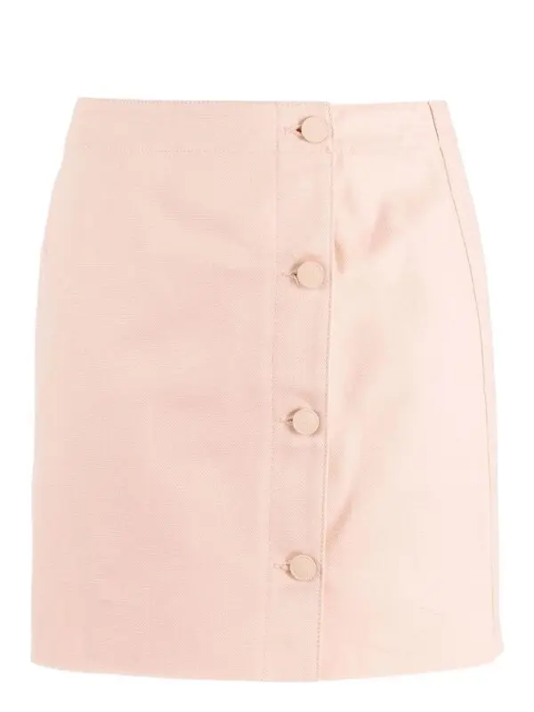 Raf Simons Frayed Cotton Miniskirt - Nude