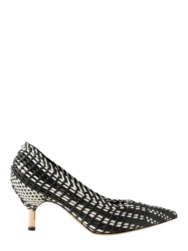Gabriela Hearst Andres Two-tone Woven Leather Pumps - Black