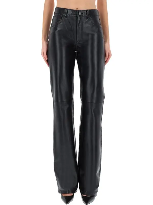 HAIKURE Paneled Leather Jeans - Black