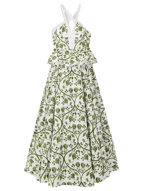 Giambattista Valli Peplum Maxi Dress - White