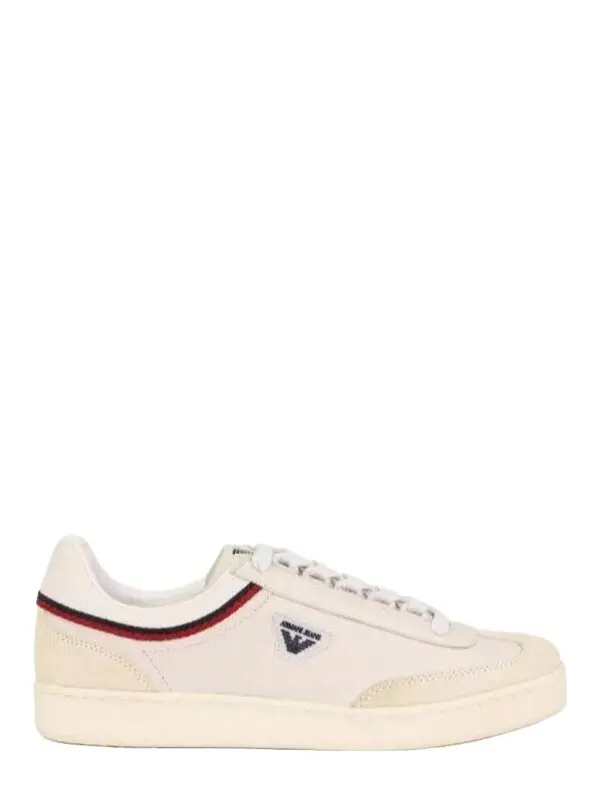 Emporio Armani Logo Detail Lace-up Sneakers - White