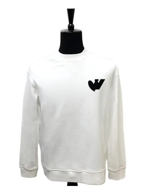 Emporio Armani Long Sleeve Logo Sweater - White