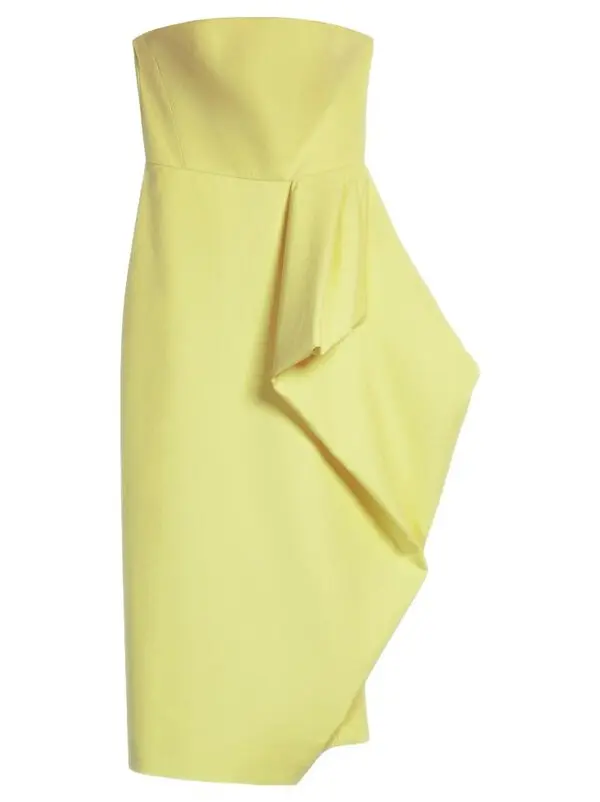 Sportmax Sleeveless Midi Dress With Draped Detailing - Yellow