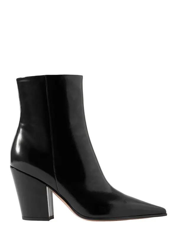 GIANVITO ROSSI Pointed Toe Zip-up Ankle Boots - Black