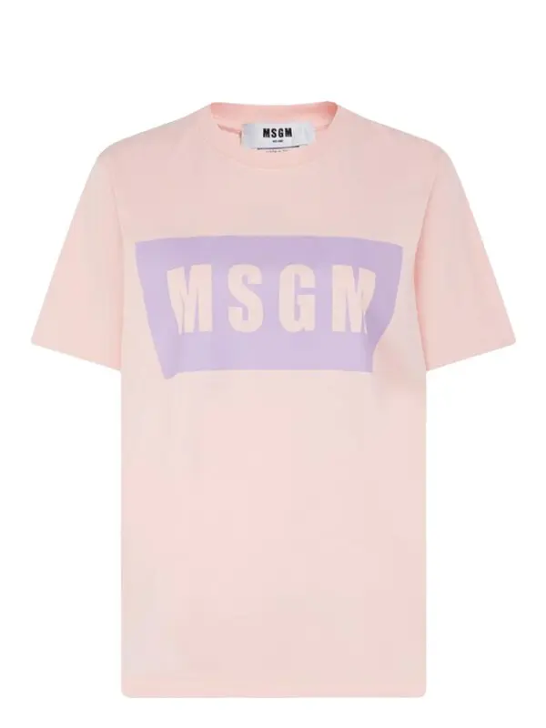 MSGM Logo Printed T-shirt - Pink