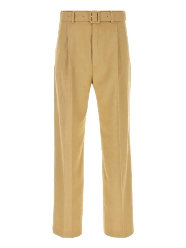 Dries Van Noten Belted Pleated Trousers - Nude