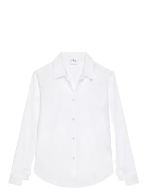 COURREGES Courrèges White Poplin Shirt With Embroidered Logo - Heritage White