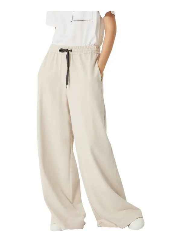 Brunello Cucinelli Smooth French Terry Track Trousers - Cold Beige
