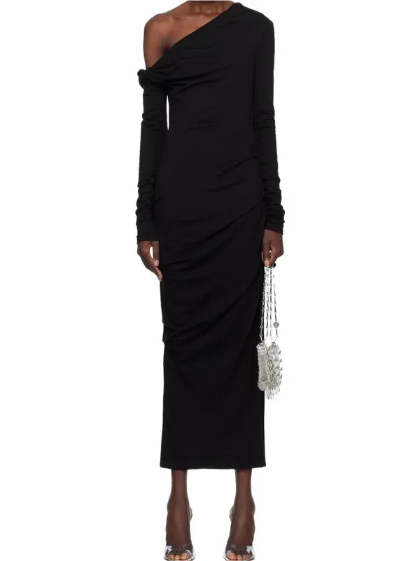 Paris Georgia Off-the-shoulder Draped Maxi Dress - Black