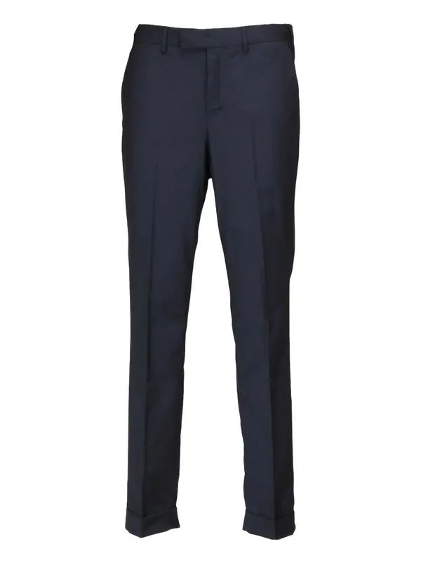 PT TORINO Tailored Straight-leg Trousers With Belt Rings - Black