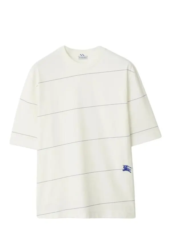 Burberry Logo Embroidered Striped T-shirt - Rain