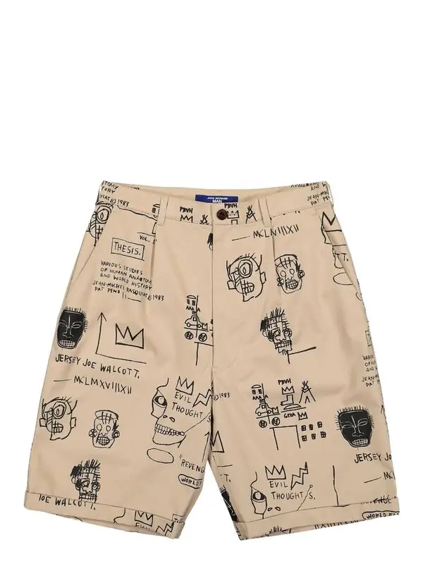 Junya Watanabe Graphic Print Chino Shorts - Beige/black