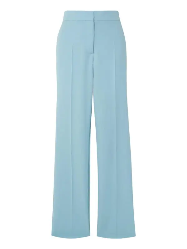 Stella McCartney Pleated Wool Straight-leg Trousers - Light Blue