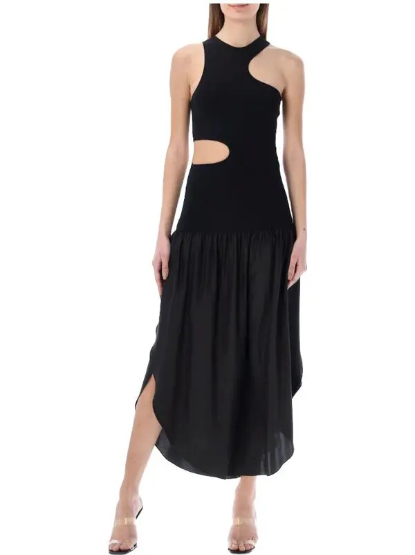 Stella McCartney Cut-out Asymmetric Midi Dress - Black