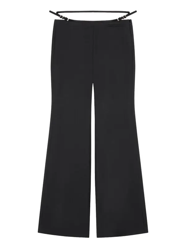 Givenchy Voyou Flare Tailored Pants In Wool And Mohair - Black