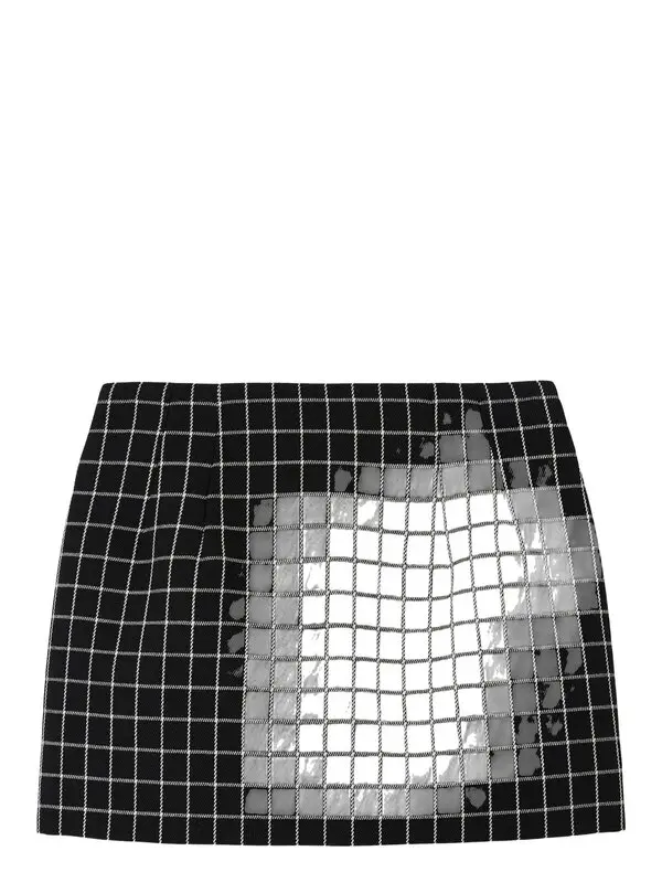Wardrobe.NYC Checked Mini Skirt - Black