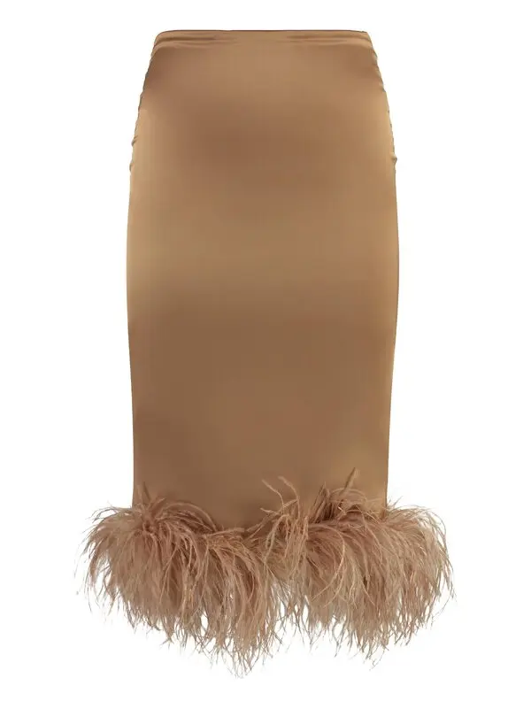 Giuseppe Di Morabito Feather Trim Skirt - Brown