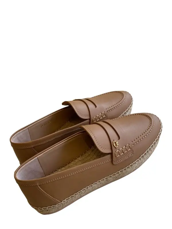 GIANVITO ROSSI Flat Loafers With Stitching Detail - Brown