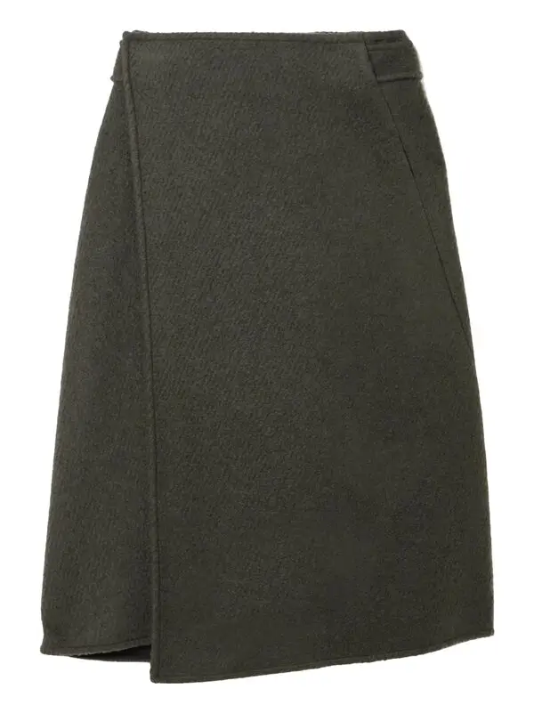 Proenza Schouler Bodhi Wool-blend Bouclé-twill Midi Wrap Skirt - Black