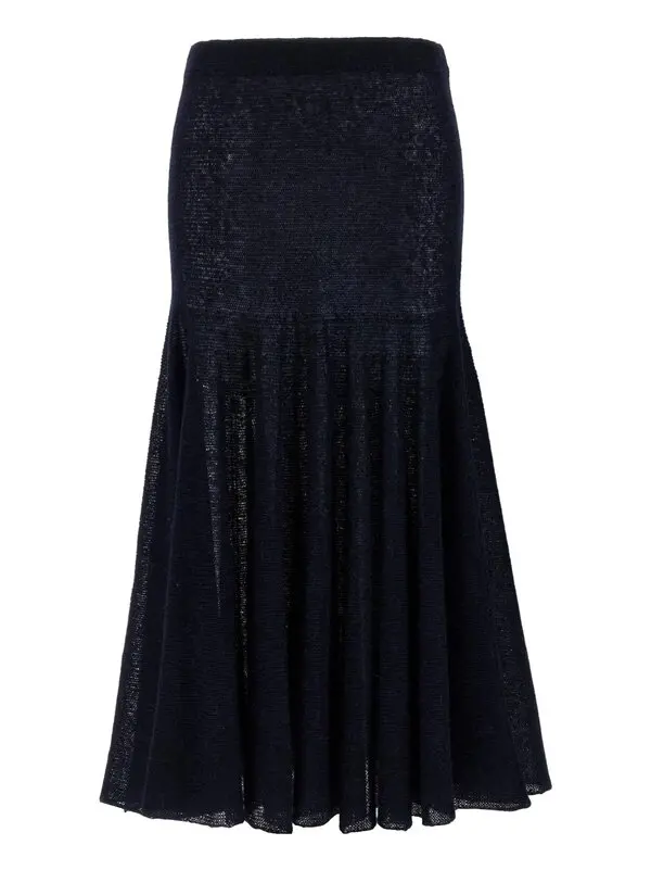 Magda Butrym Flared Midi Skirt With Elastic Waistband - Black