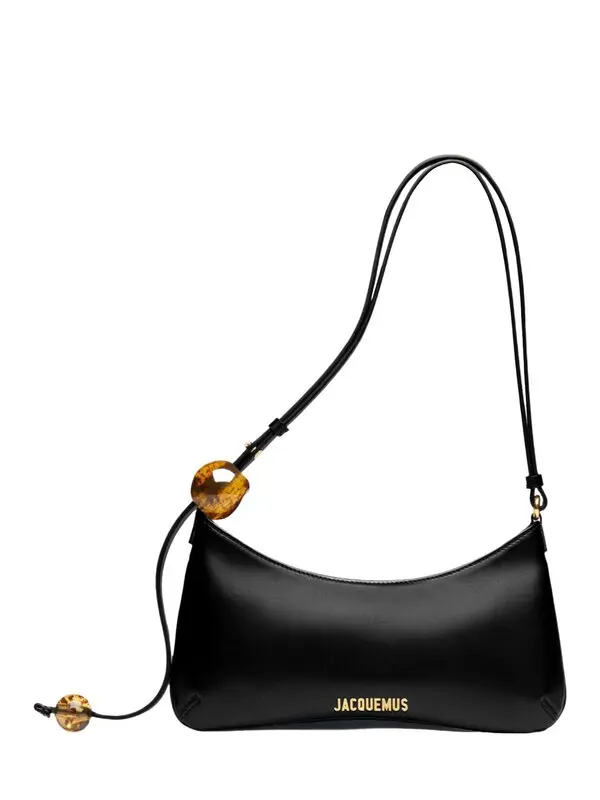 Jacquemus Bisou Perle Logo Plaque Shoulder Bag - Black