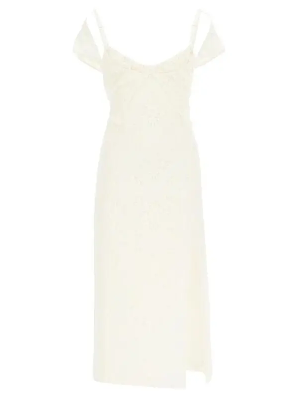 Jacquemus Broderie Anglaise Midi Dress - White