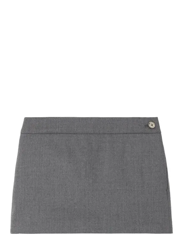 Wardrobe.NYC Wool-blend Twill Mini Skirt - Gray