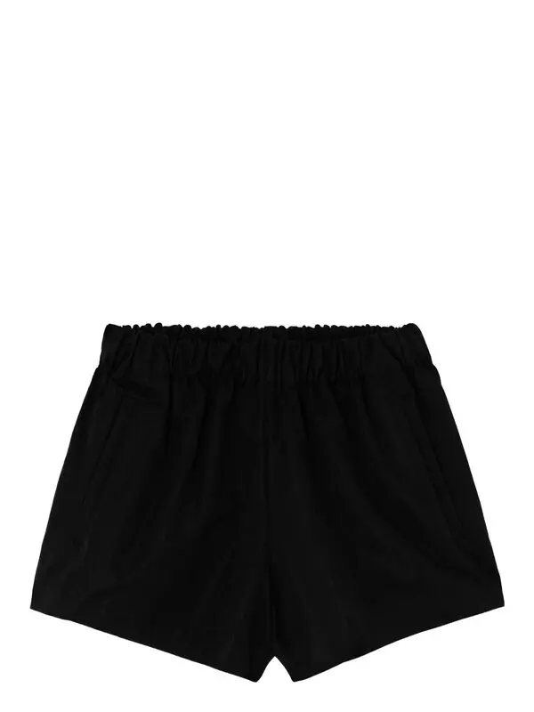 Wardrobe.NYC Mid-waisted Elastic Waistband Super Short Shorts - Black