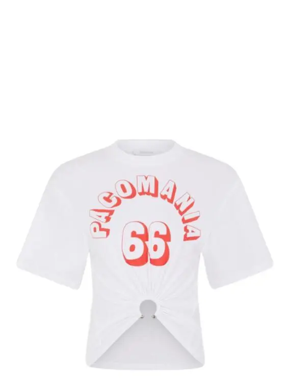 Rabanne Printed Cutout T-shirt - White
