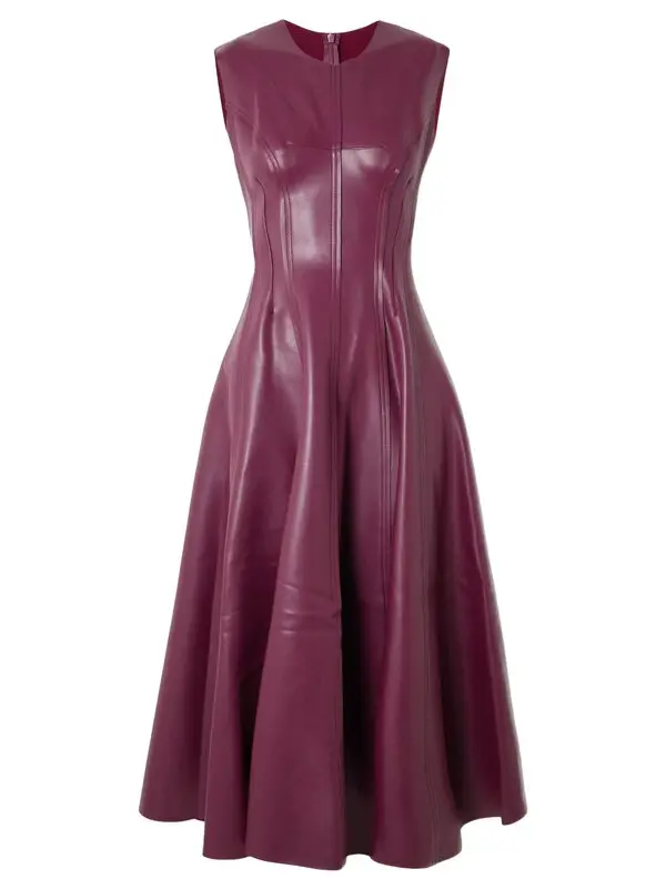 Norma Kamali Sleeveless Fit And Flare Dress - Plum