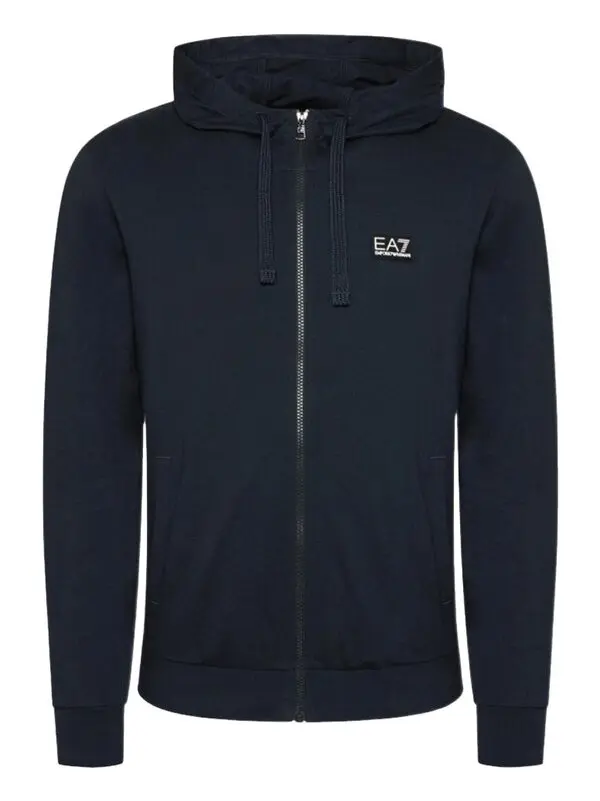 EA7 Zip-up Hooded Jacket - Black